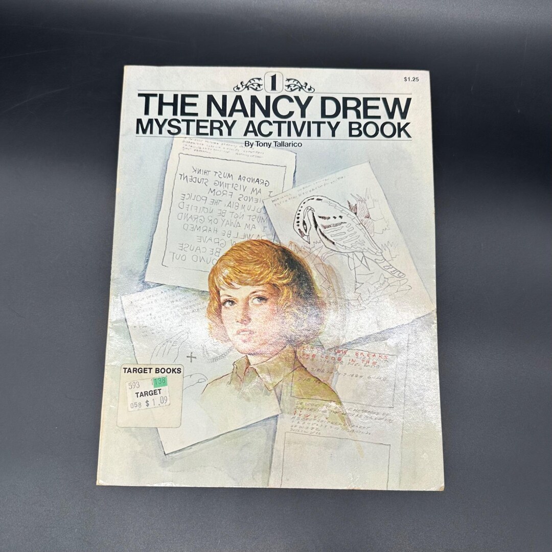 Vintage 1977 Nancy Drew Mystery Activity Book Paperback Retro Partially ...