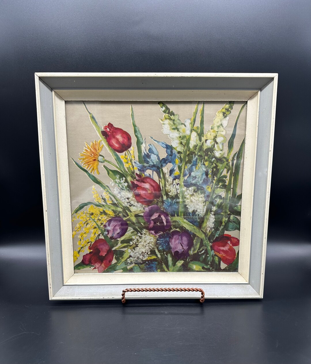Vintage Flower Picture Lithograph Print Ann Cochran Wood Framed - Etsy