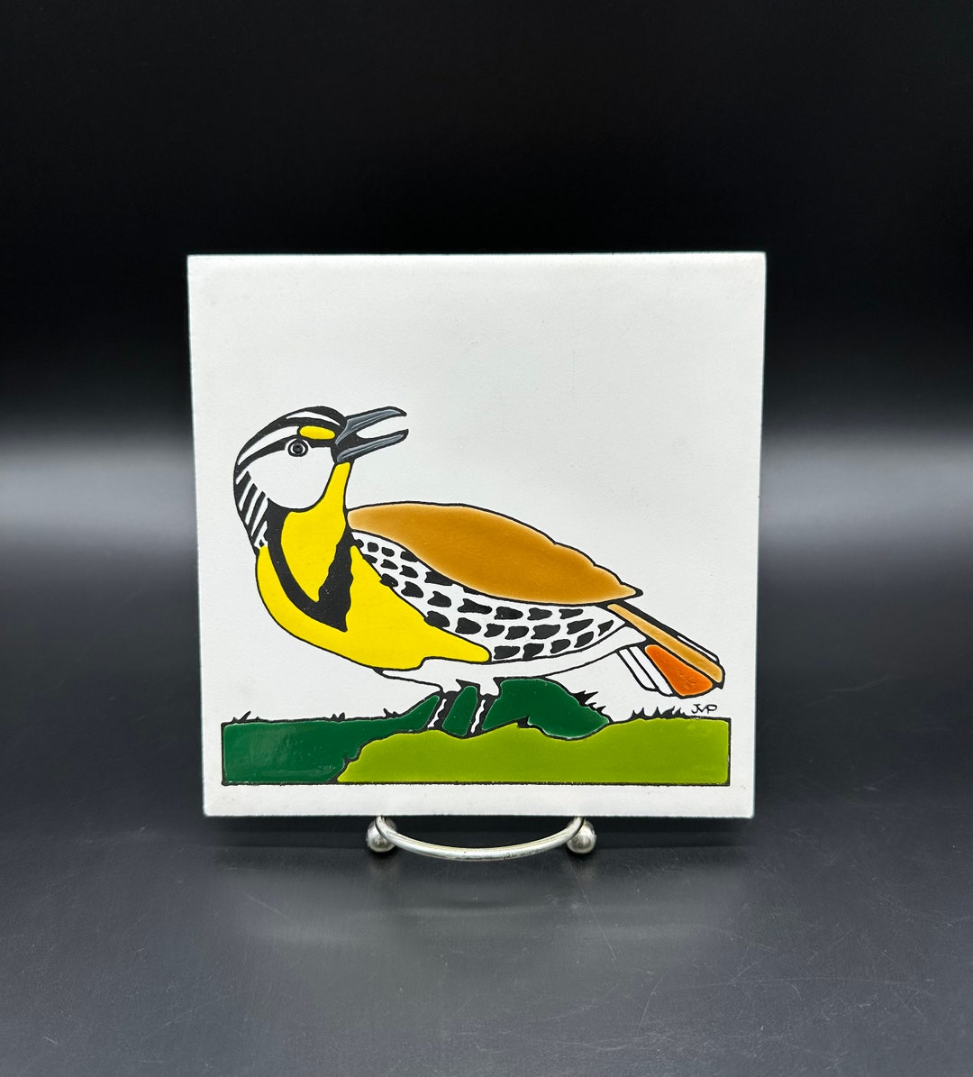 Vintage Bird Tile Western Meadowlark JMP Mako Products - Etsy