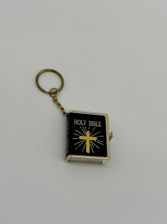 Vintage miniature bible keychain - Gem