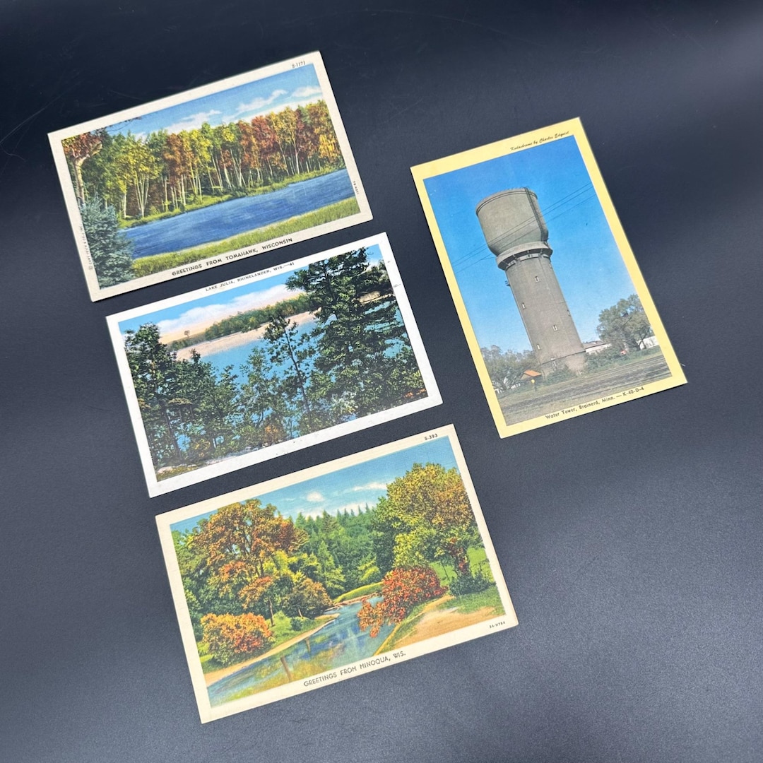 Vintage Wisconsin Postcards Lot of 4 Tomahawk Minocqua Rhinelander ...