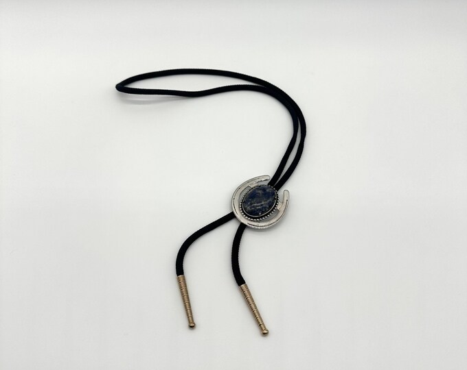 Silvertone Horse Bolo Tie With Black Braided Leather String Tie With ...