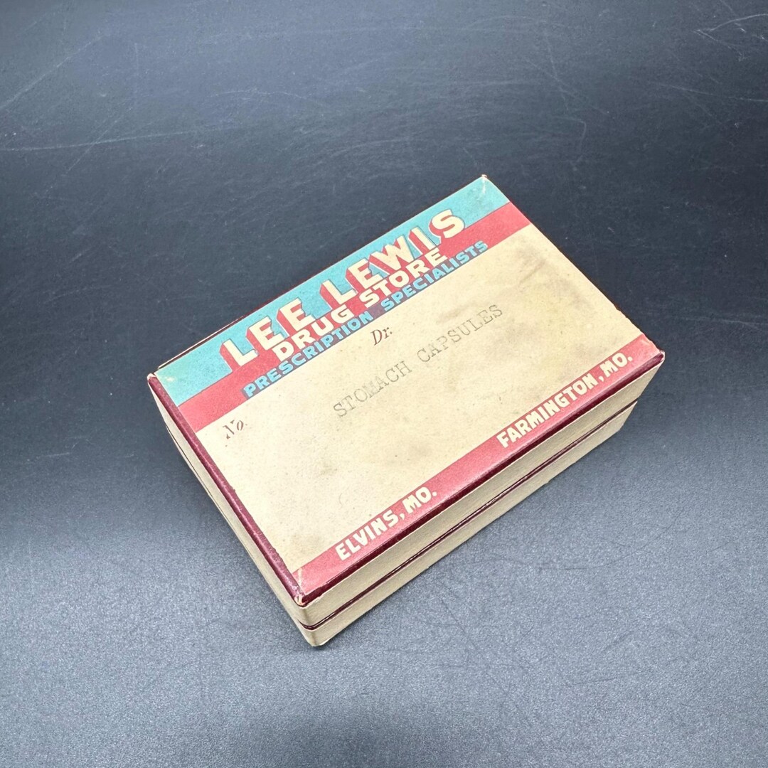 Vintage Lee Lewis Drug Store Empty Prescription Box Bathroom Decor ...
