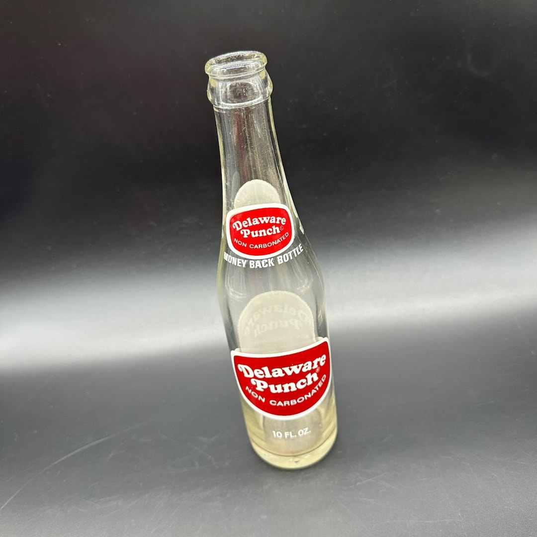 Vintage Delaware Punch Soda Bottle Glass Red White 10 Fl Oz Retro ...