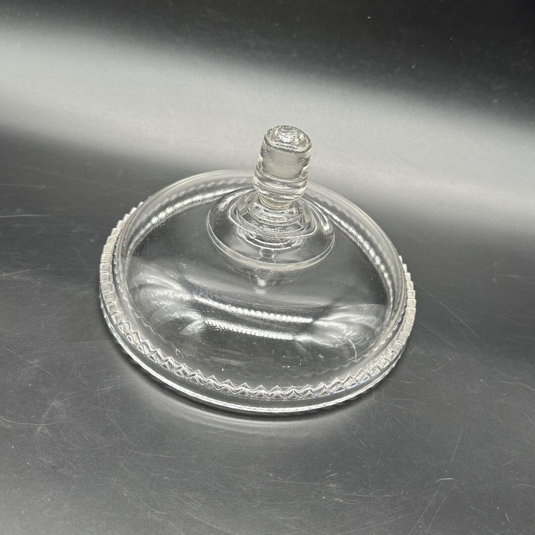 EAPG Antique Glass Compote Lid Only Adams Glass Saxon Zig Zag 1888 ...
