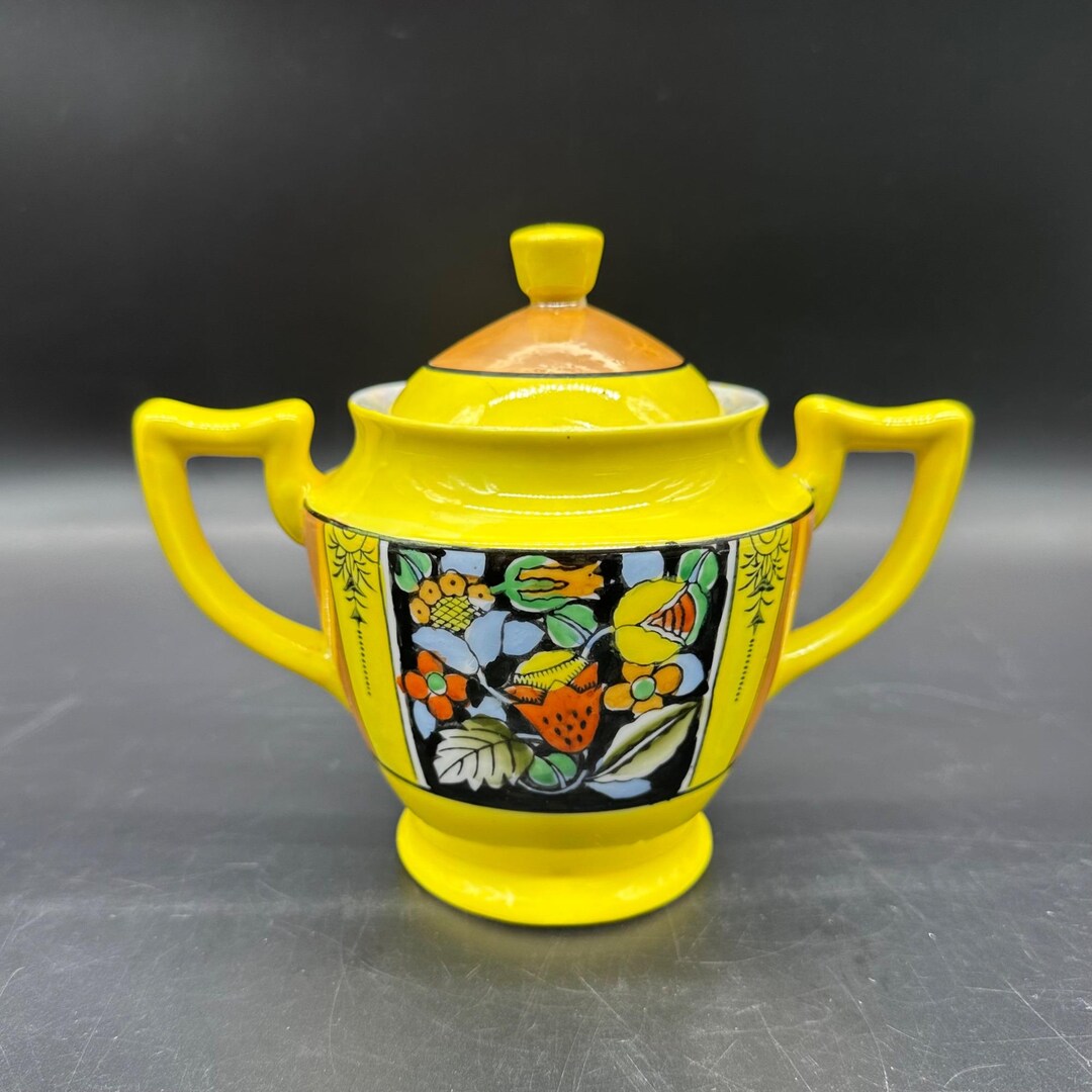 Vintage Lusterware Sugar Bowl Jar Storage Container 1930s Lusterware ...