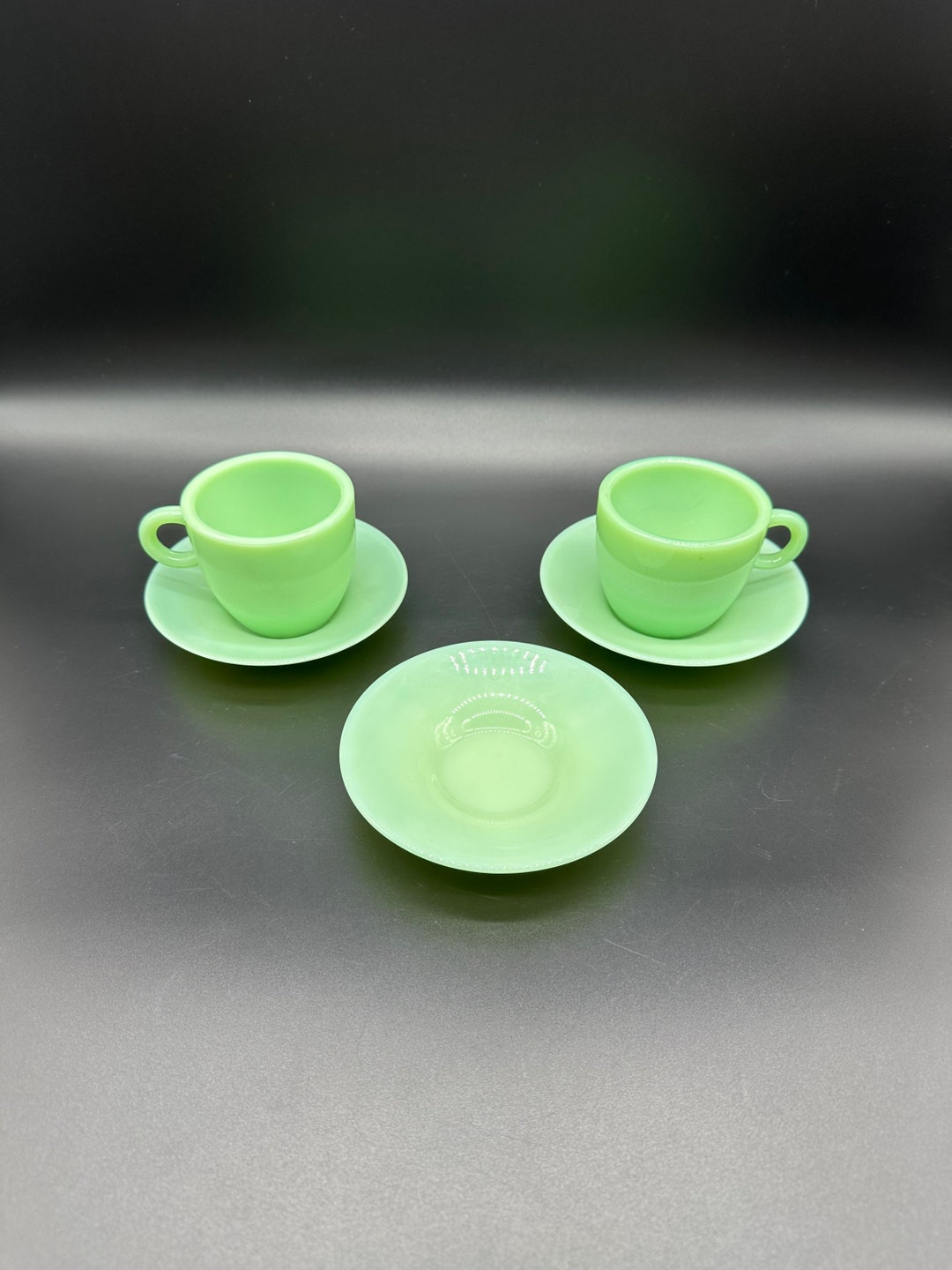 Jadeite Cups and Saucer Plates Green Coffee Mugs Restaurant Ware - Etsy