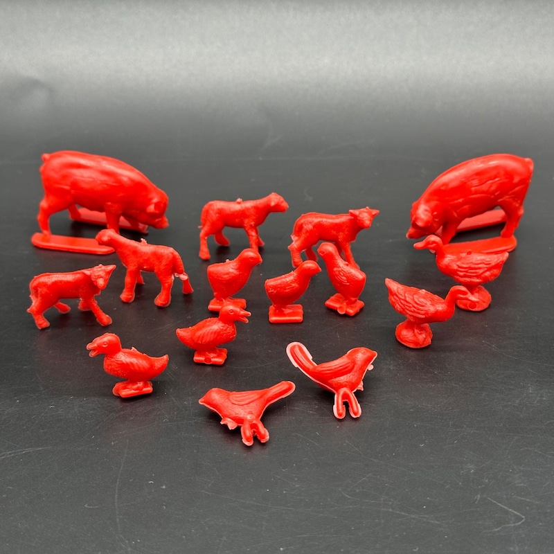 Miniature Plastic Animal Figurines - Etsy