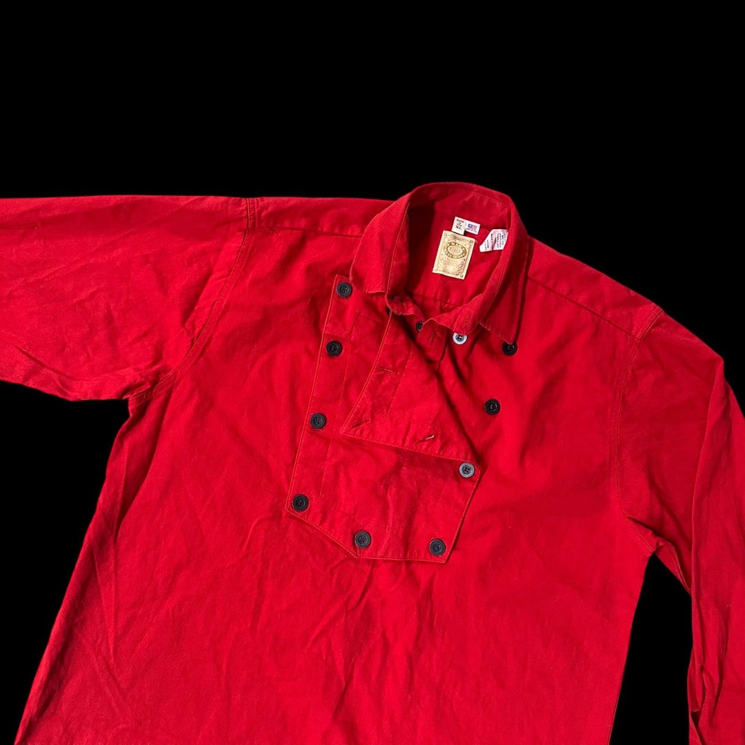 Vintage Mens Shirt Wah Maker Frontier USA Bib Buttons XL Cotton Western ...