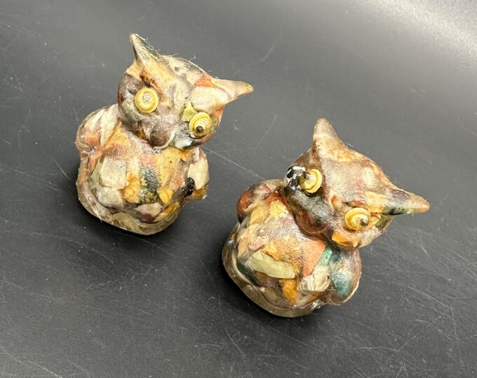 Vintage 1970s Vomit Owl Figurines Stone Rock Chip Retro Kitsch Arizona ...