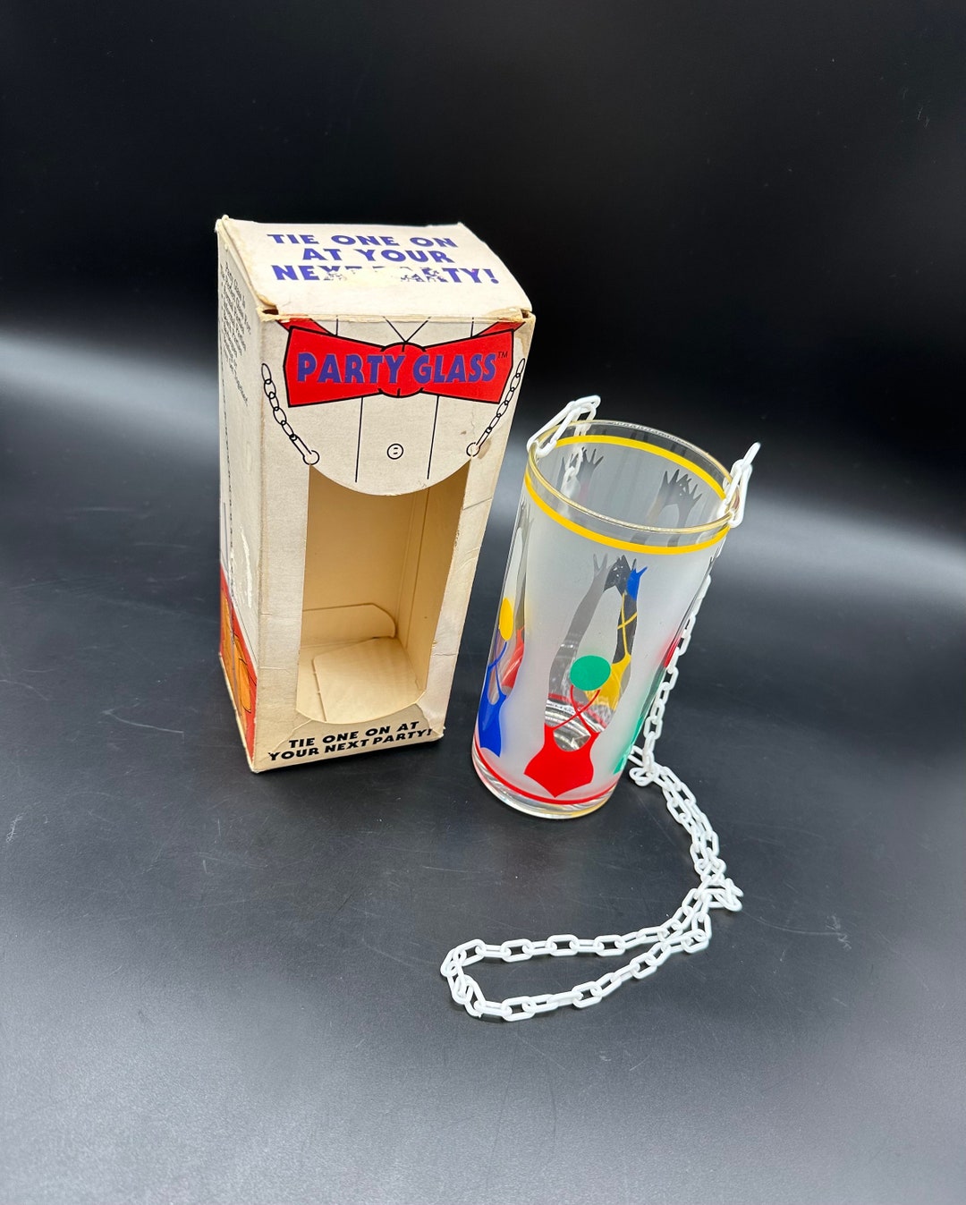 Vintage Party Glass Hands Free Drinking Chain Kitschy Gift Cocktails ...