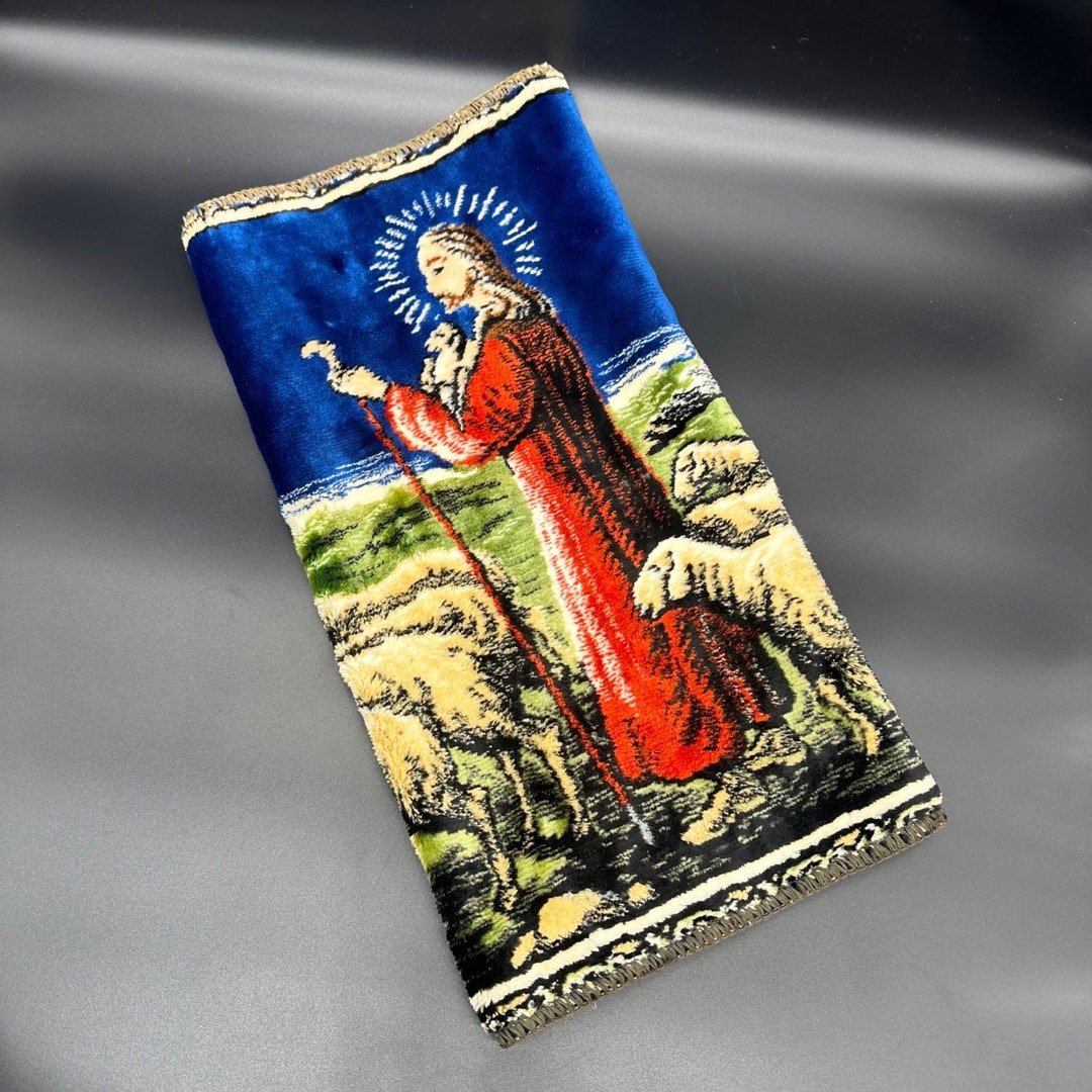 Vintage Tapestry Wall Hanging Rug Jesus Christ the Good Shepherd ...