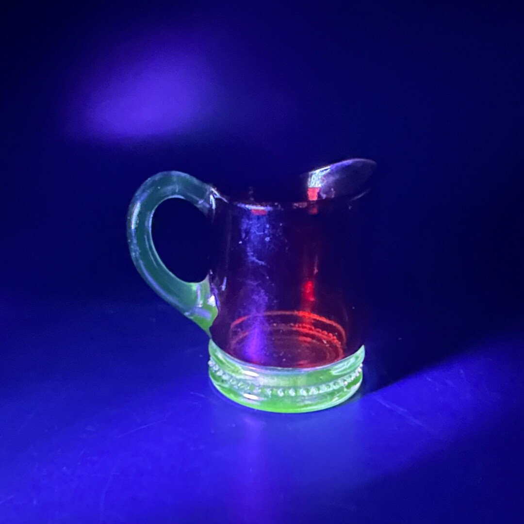 Vintage Ruby Red Souvenir Pitcher Fair Store Sheboygan Wisconsin GLOWS ...