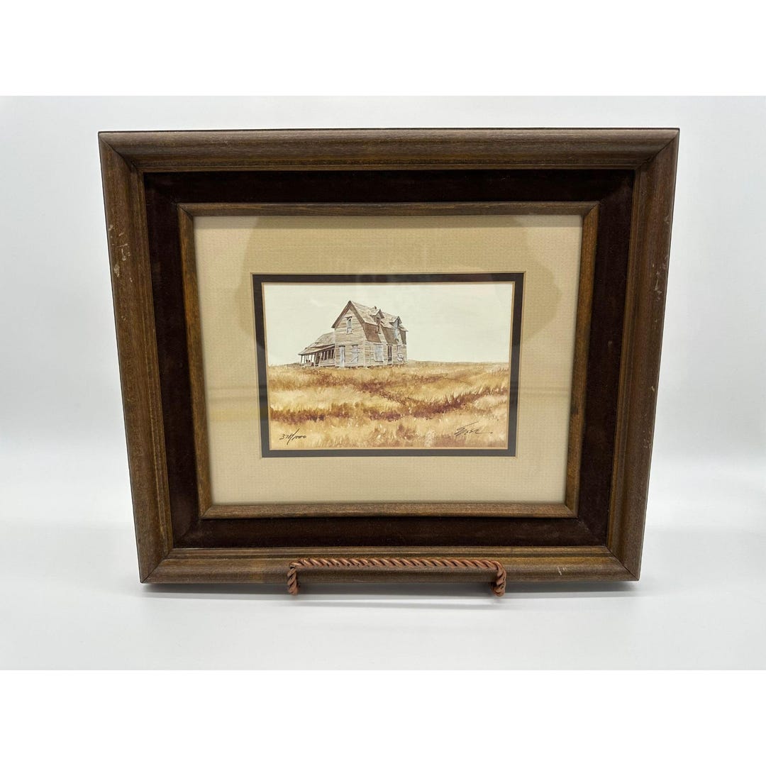 Vintage Larry Greer Print Abandoned Farmhouse Framed Signed Numbered ...