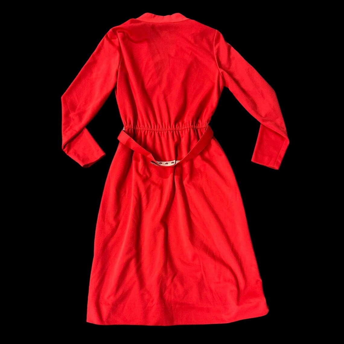 Vintage Red Dress 1980s R and K Originals Belted Business Christmas ...