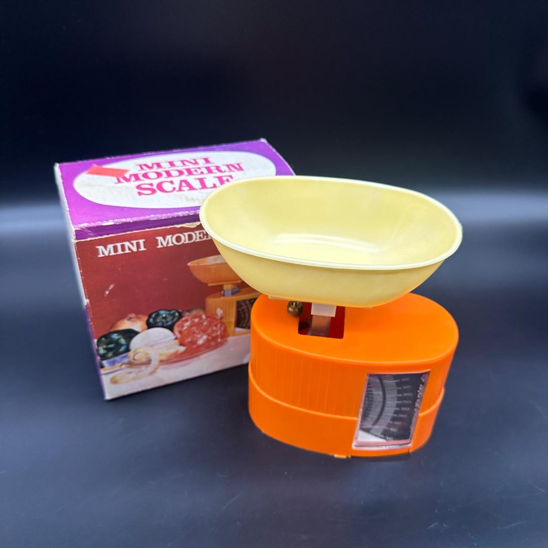 Vintage Food Scale 1970s Orange Mini Modern Retro Kitchen Original Box ...