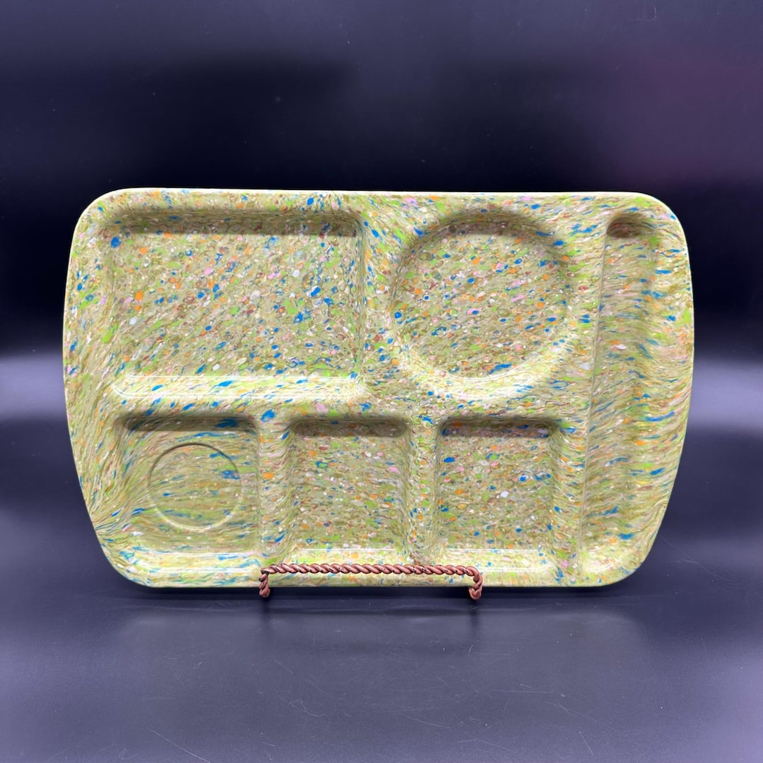 Vintage Cafeteria Tray Prolon Ware Confetti Melamine 1970s USA Made ...