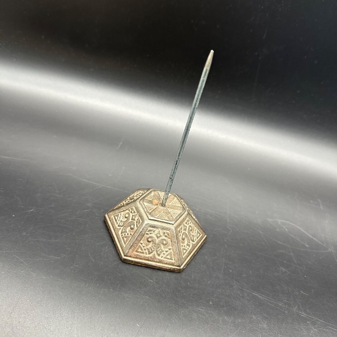 Antique Hexagon Metal Receipt Spike Register Office Accessory Vintage ...