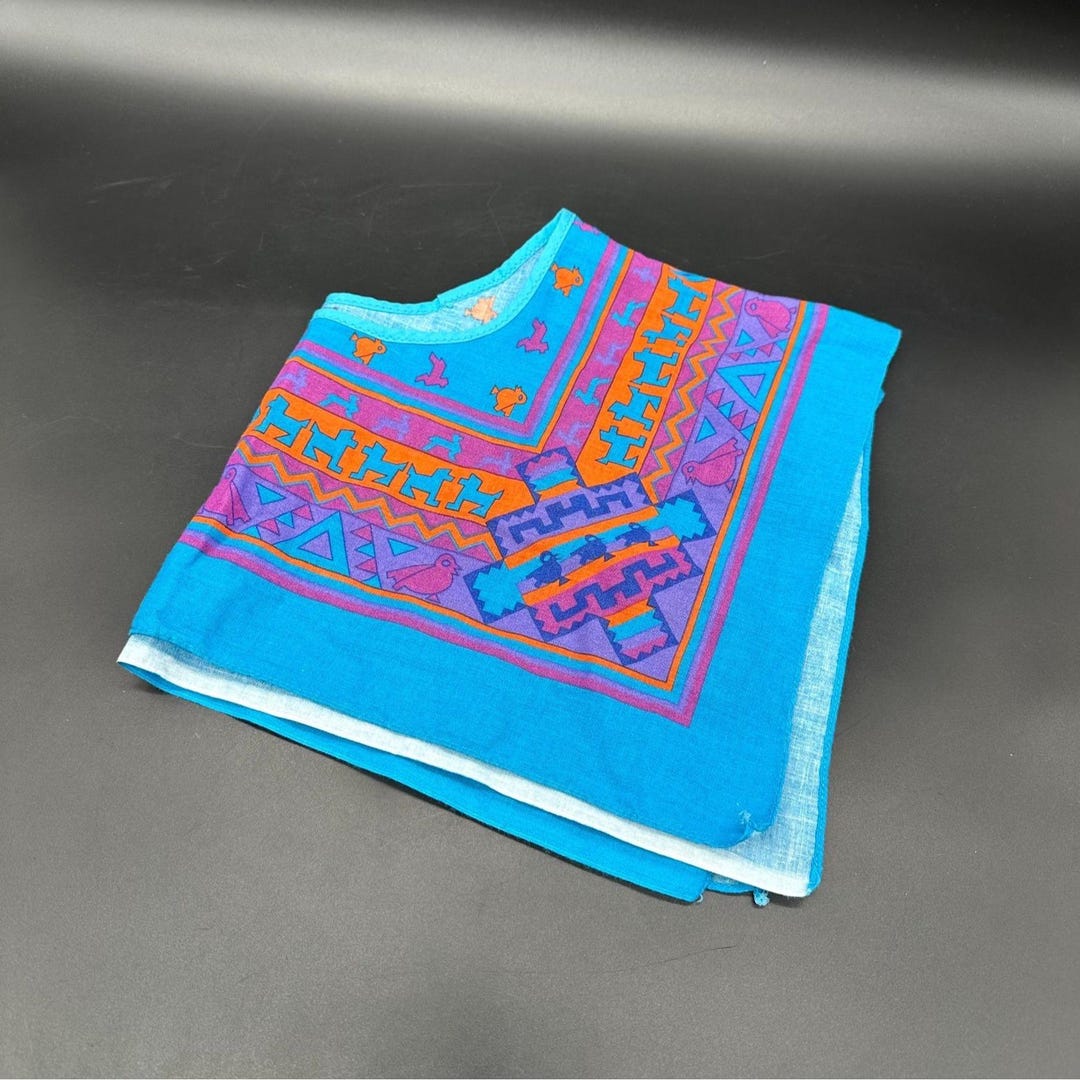 Vintage Bandanna Western Neck Scarf Neckerchief Aztec Southwestern ...