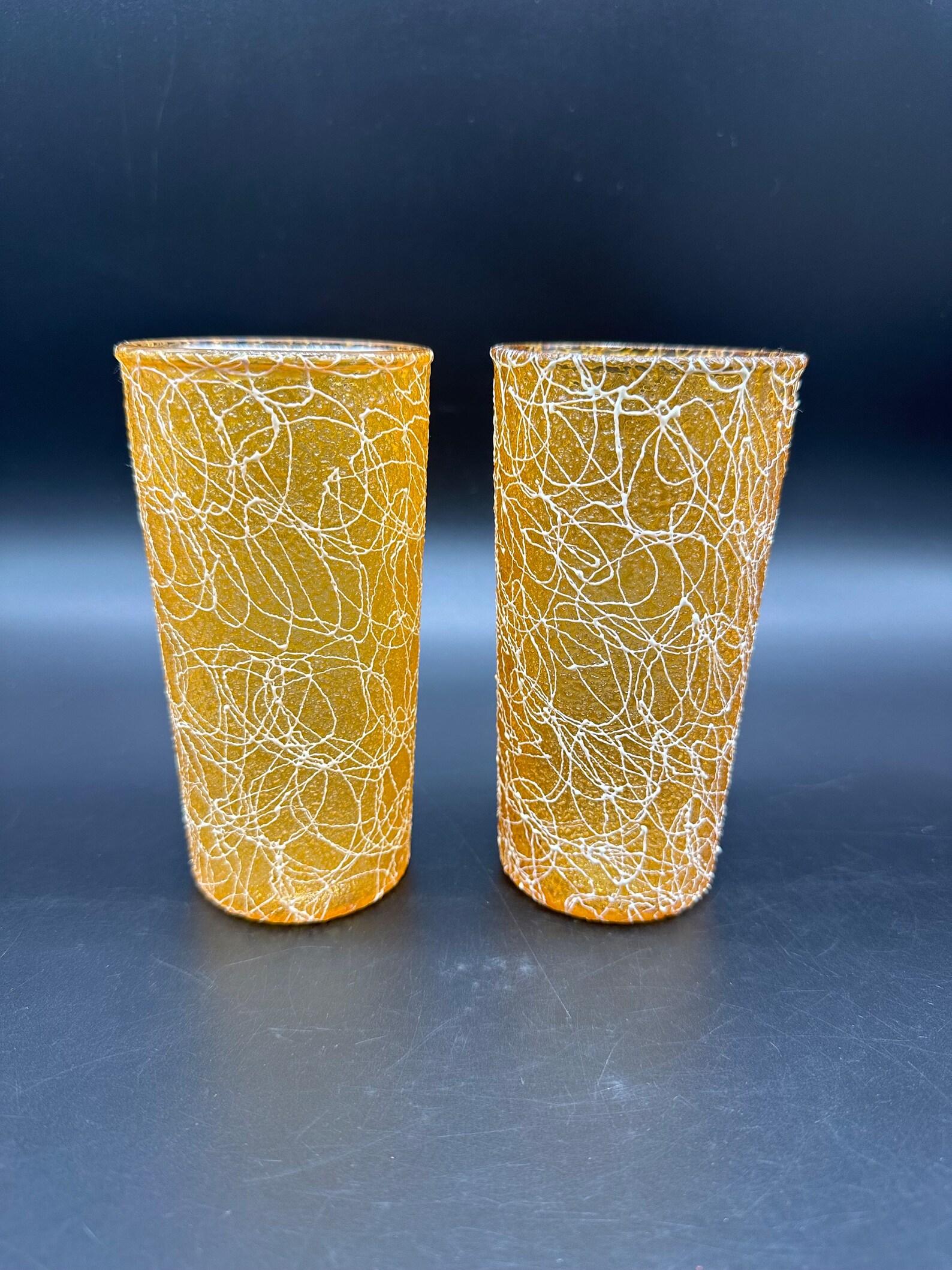 Vintage Spaghetti String Glasses Tumblers Mid Century Modern Set of 2 ...