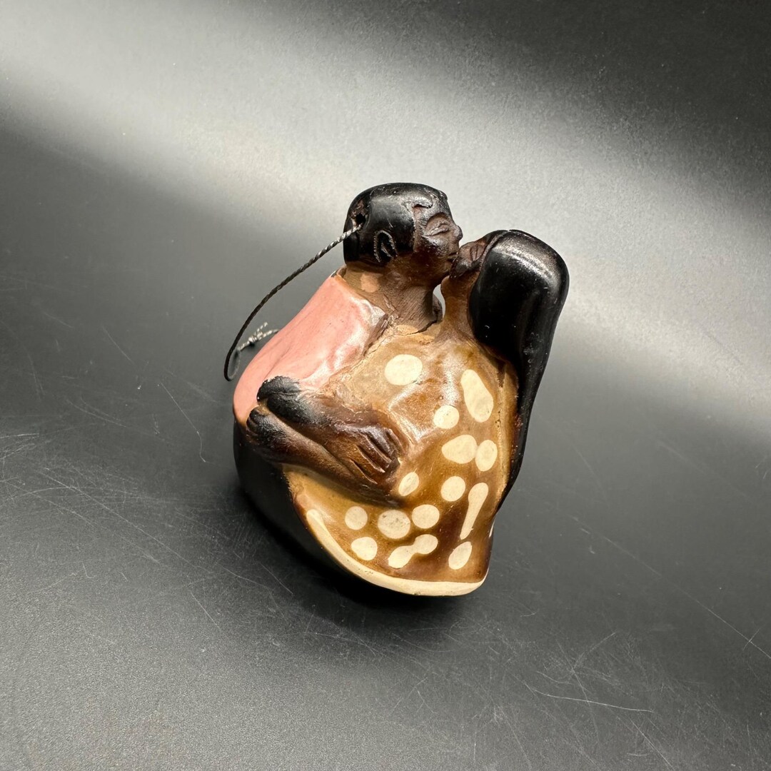 Peruvian Chulucanas Pottery Kissing Couple Ornament Handcrafted Folk ...