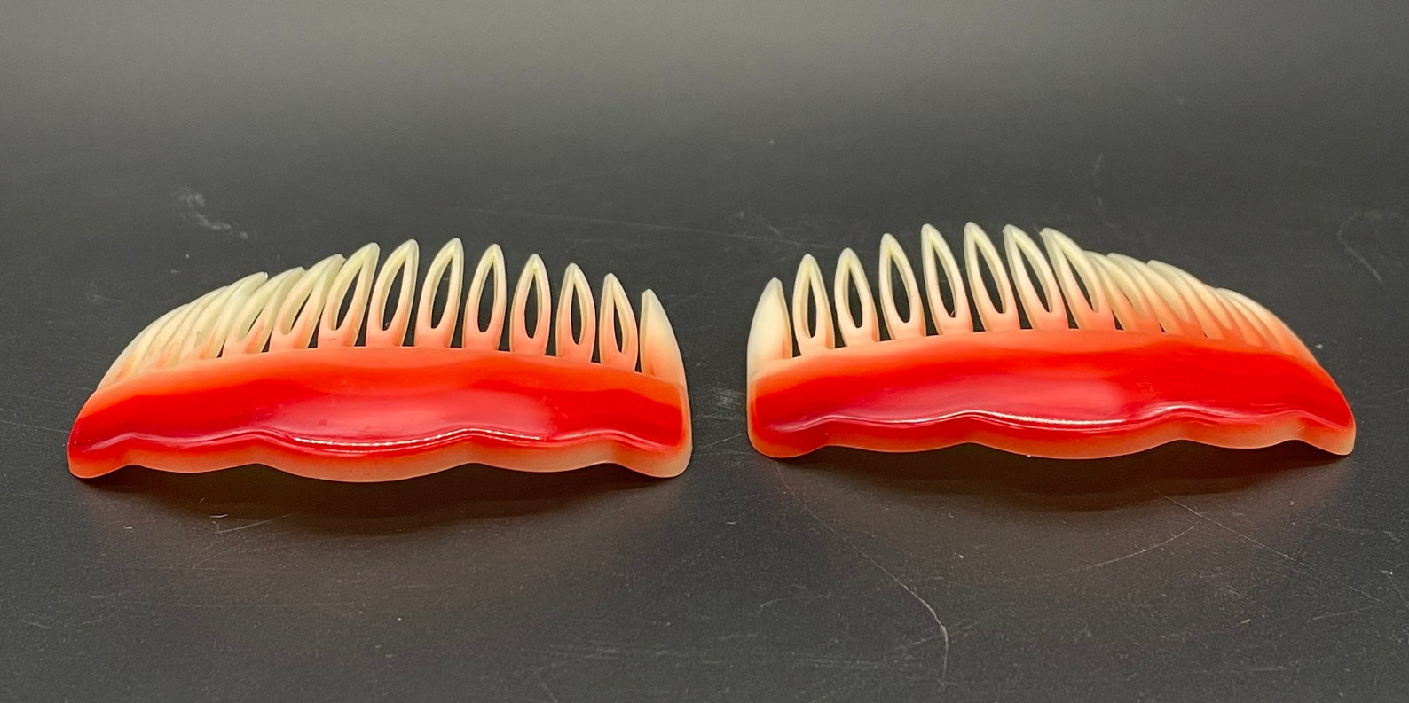 Vintage Hair Slide Clips Ombre Pink Red Modele Depose France - Etsy