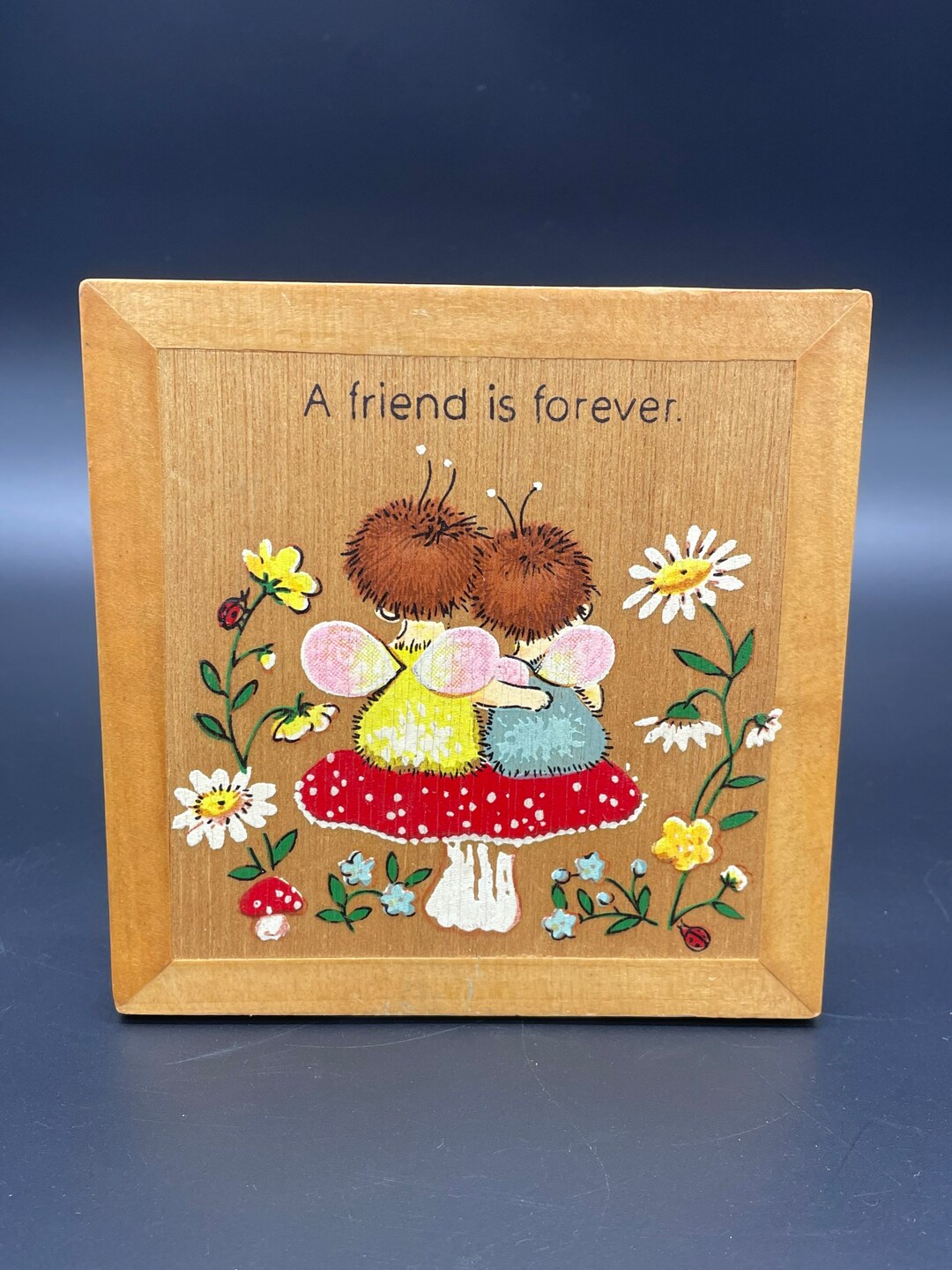 Vintage Fairy Mushroom Picture Hallmark Springbok Wood Standup - Etsy