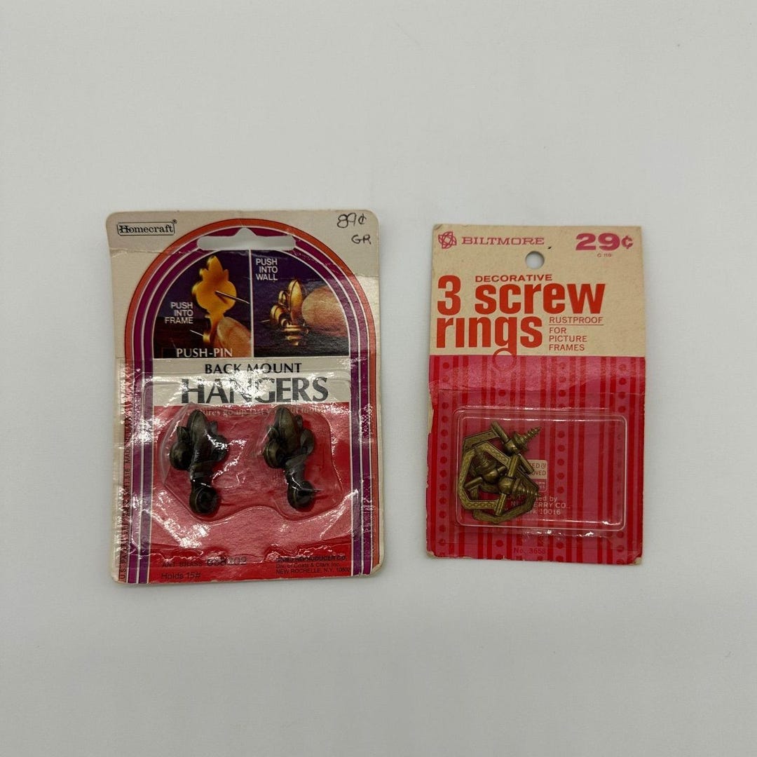 Vintage Homecraft Back Mount Hangers Biltmore Screw Rings 1970s ...