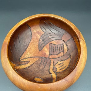 Carved Wood Bowl Fish Handmade Decorative - Etsy