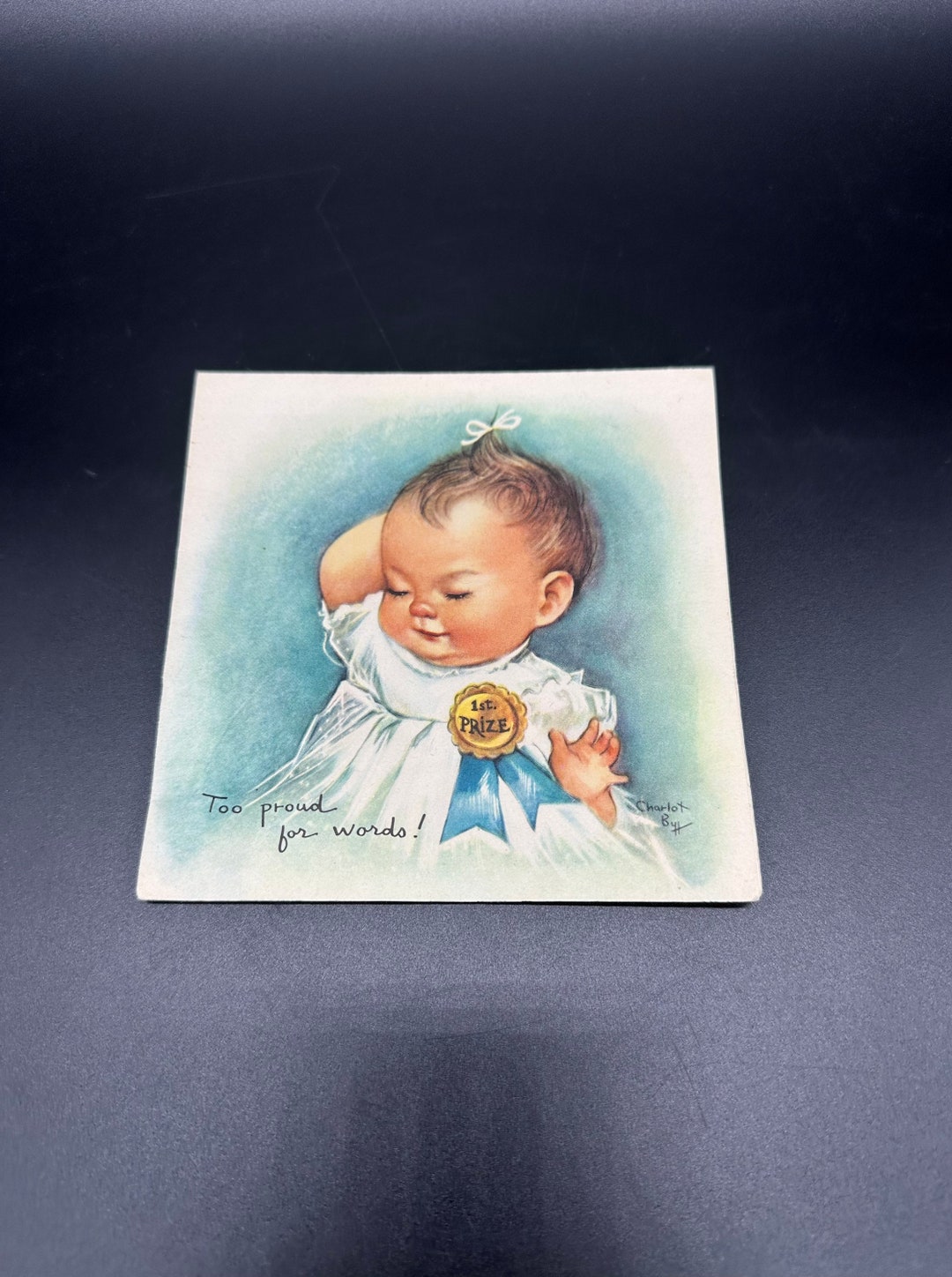 Vintage Card Congrats Baby Nursery Art Made in the USA Charlot Byj - Etsy