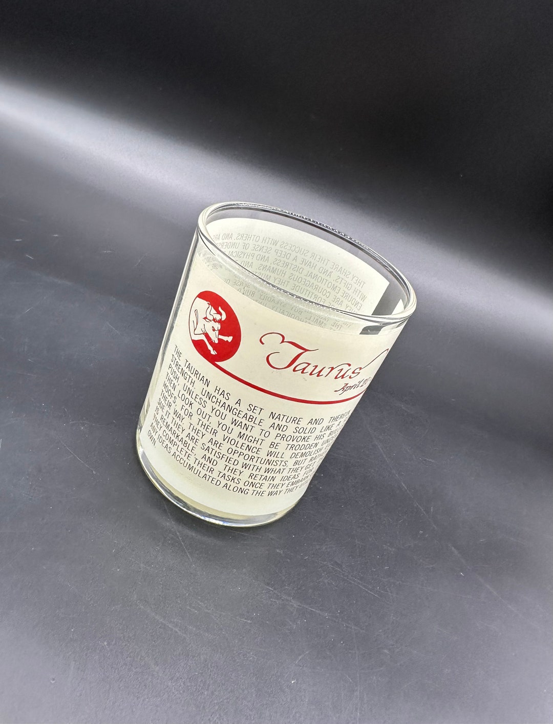 Vintage Taurus Glass Astrology Zodiac Sign Cocktail Barware Bull April ...