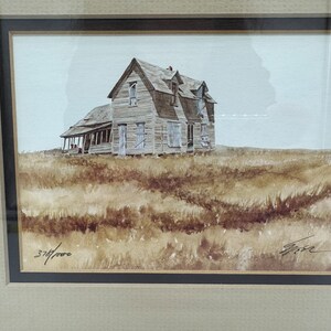 Vintage Print Abandoned Farmhouse Prairie Signed Numbered Larry Greer ...