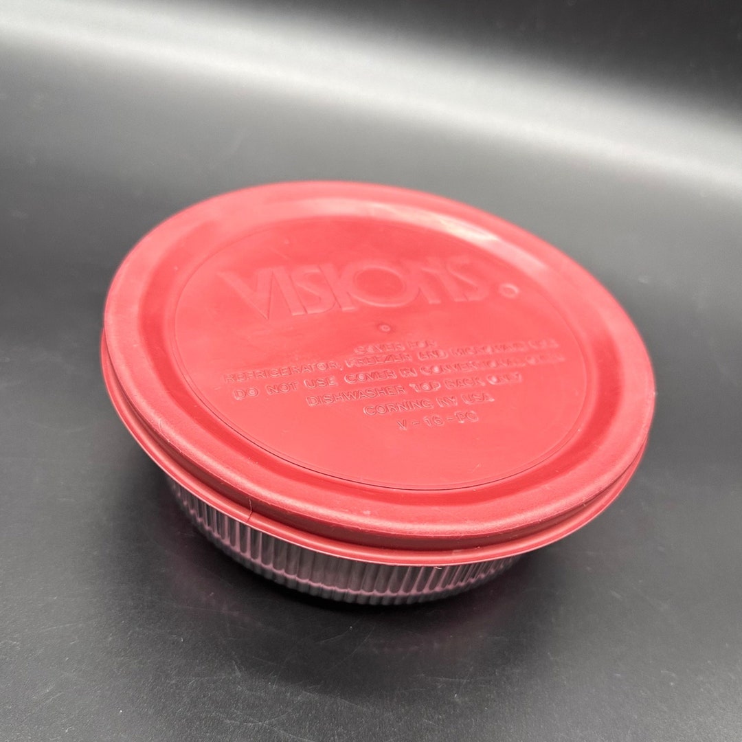 Vintage Visions Corning USA Storage Dish Cranberry Glass Food Container Plastic Lid - Etsy