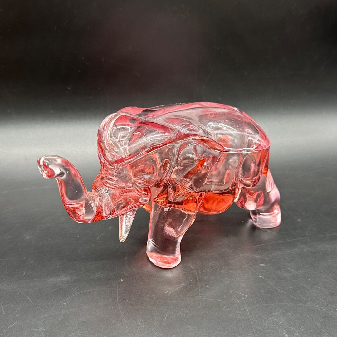 Vintage Pink Depression Glass Elephant Candy Dish Co-operative Flint ...