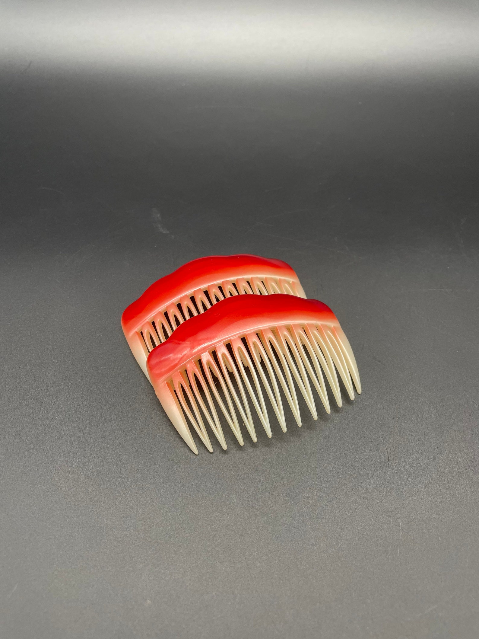 Vintage Hair Slide Clips Ombre Pink Red Modele Depose France - Etsy