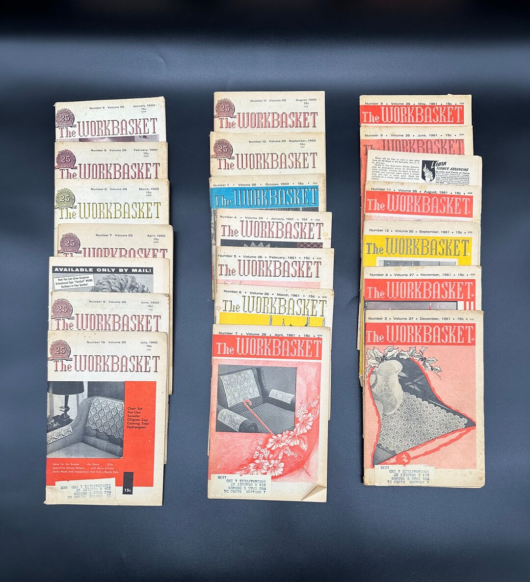 Vintage Workbasket Magazines Home and Needlecraft 1960-1961 Lot of 21 ...