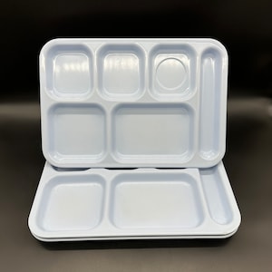 Vintage Lunch Trays School Cafeteria Blue Melamine Dallas Ware USA ...