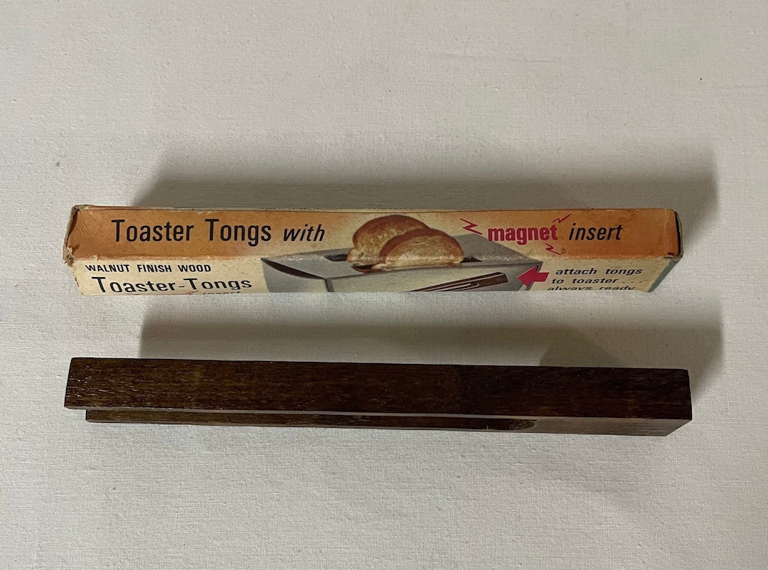 Vintage Toaster Tongs With Magnet Insert Walnut Wood New Old Stock ...
