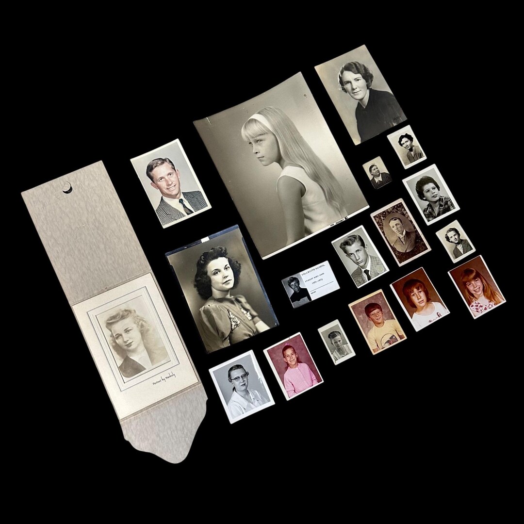 Vintage Portrait Photos 1920s to 1970s Headshots School Pictures Lot of ...