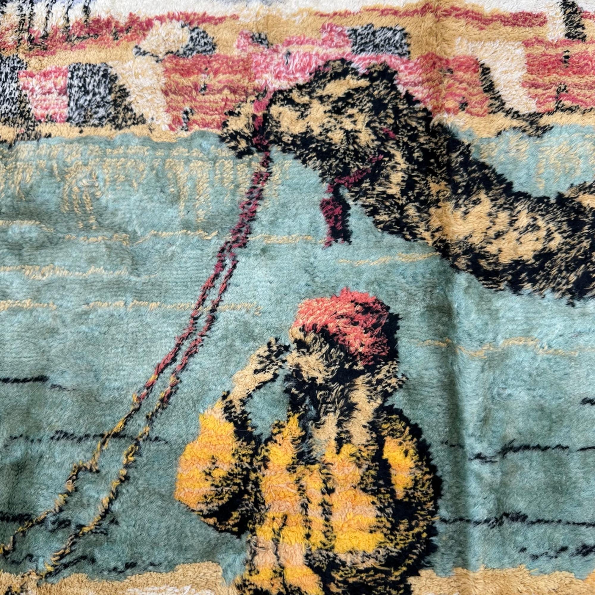 Vintage Camel Pyramids Wall Tapestry Rug Fringe Mid Century Decor Egypt ...