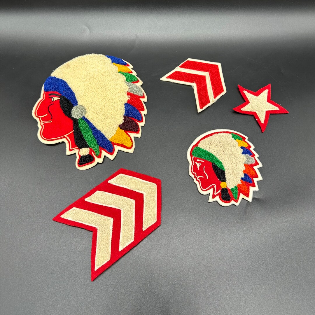 Vintage Embroidered Patches Letterman Jacket Native American Indian ...