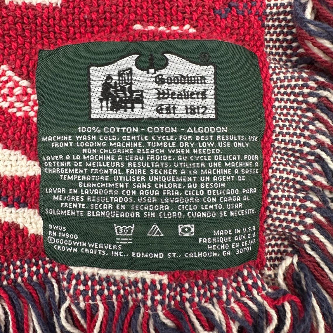 Vintage Tapestry Throw Blanket Goodwin Weavers USA Patriotic Eagle ...