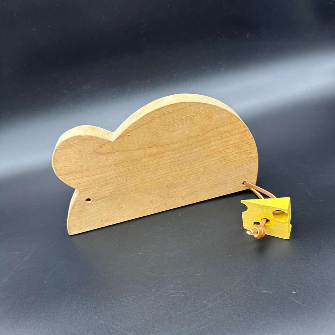 Wooden Mouse Cheese Board Tray Retro Shelf Sitter Cutting Board Kitschy ...