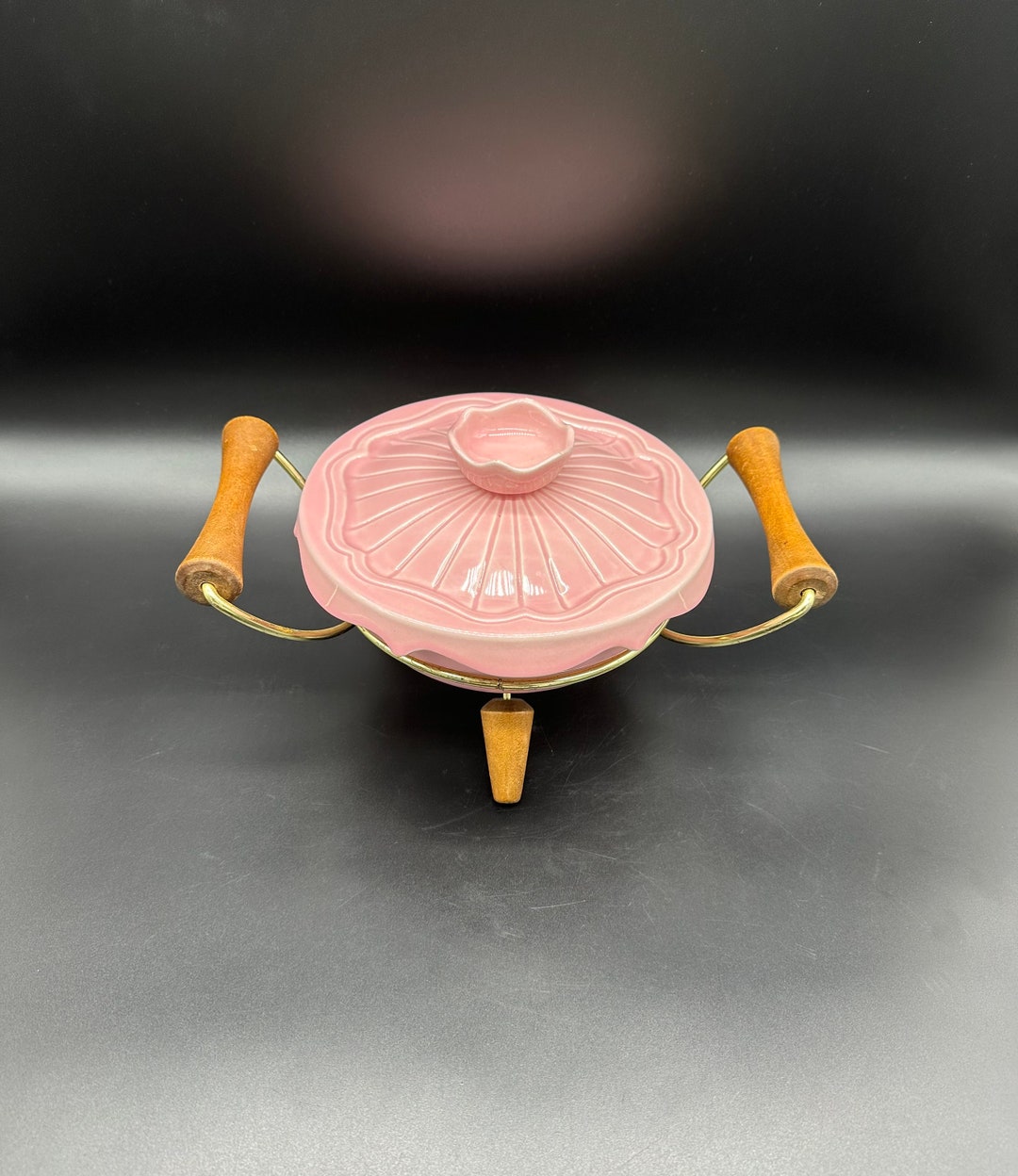 Vintage Atomic Casserole Dish Wire Holder Miramar Pottery California ...