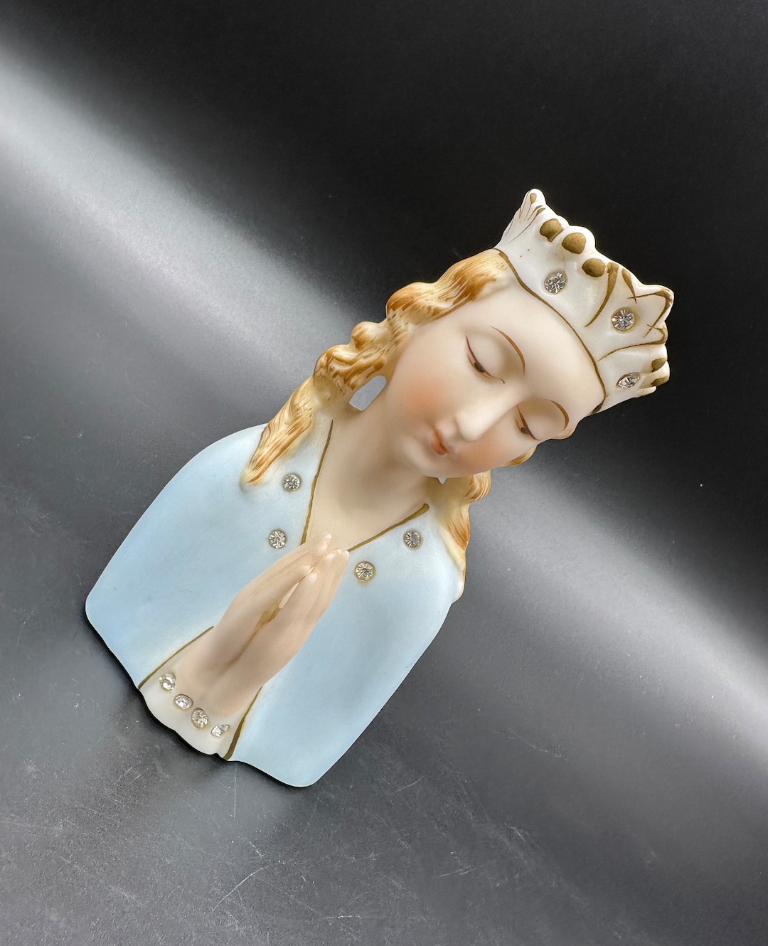 Vintage Virgin Mary Figurine Mother Mary Thames Japan Hand Painted Bust ...