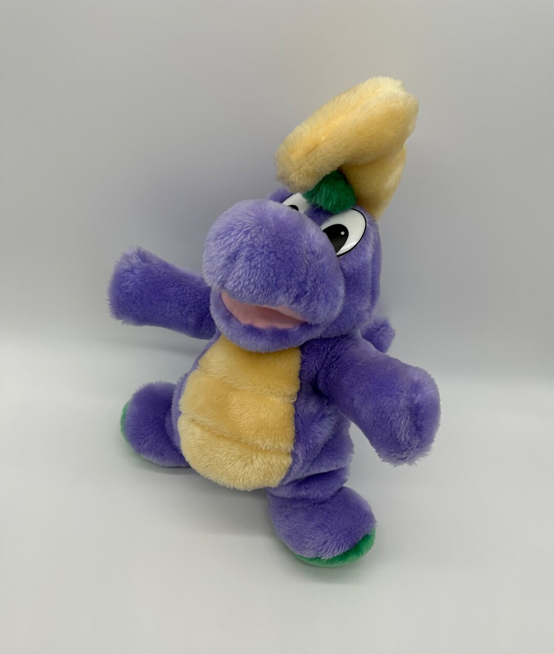 Purple Dinosaur Hand Puppet Stuffed Animal Plush Toy Pretend Play - Etsy
