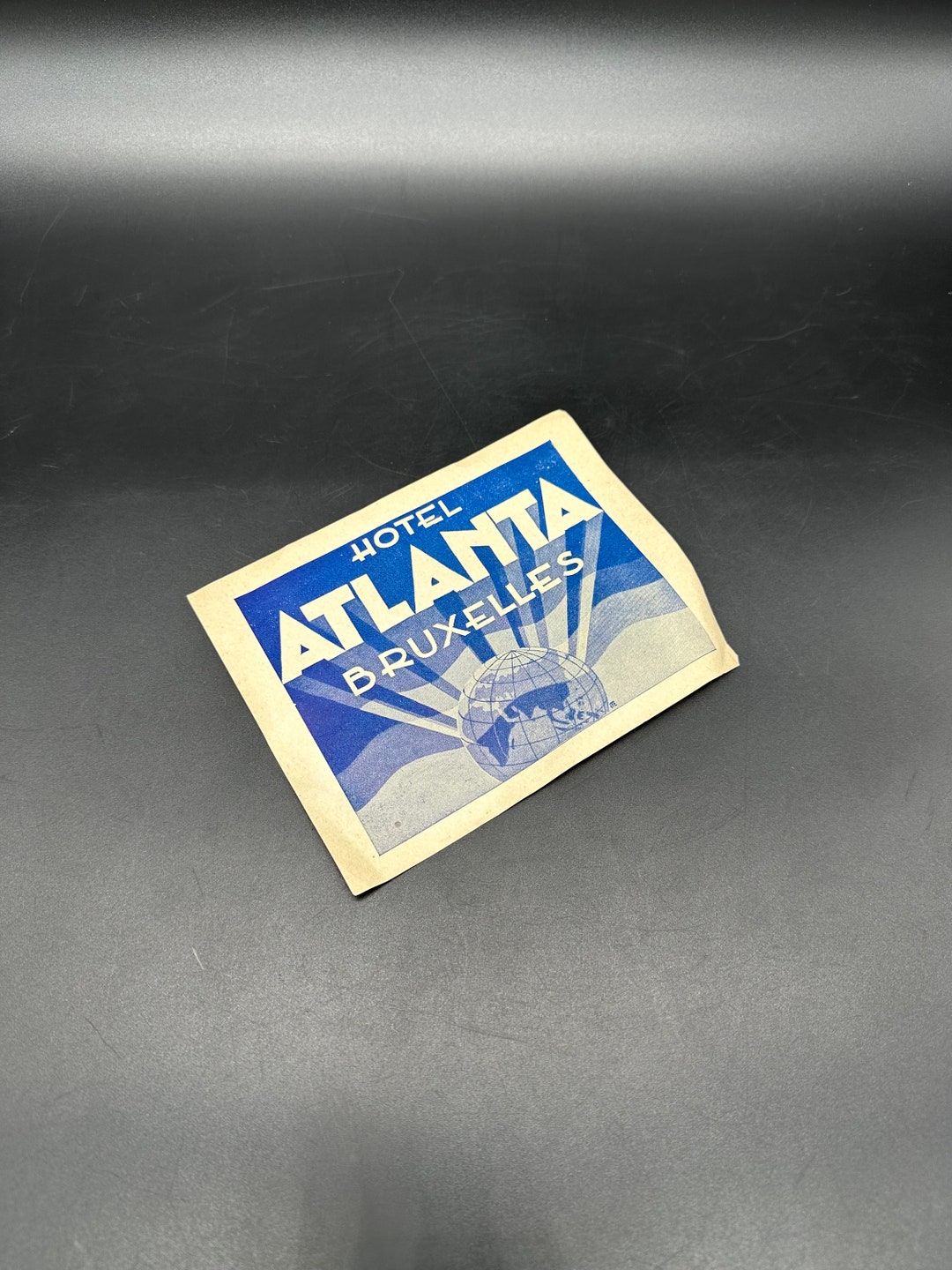 Antique Luggage Label Hotel Atlanta Brussels Belgium Souvenir Sticker ...
