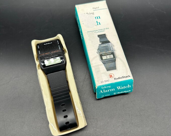 Vintage Radioshack Talking Alarm Watch 63-5042 Digital 1990s LCD ...