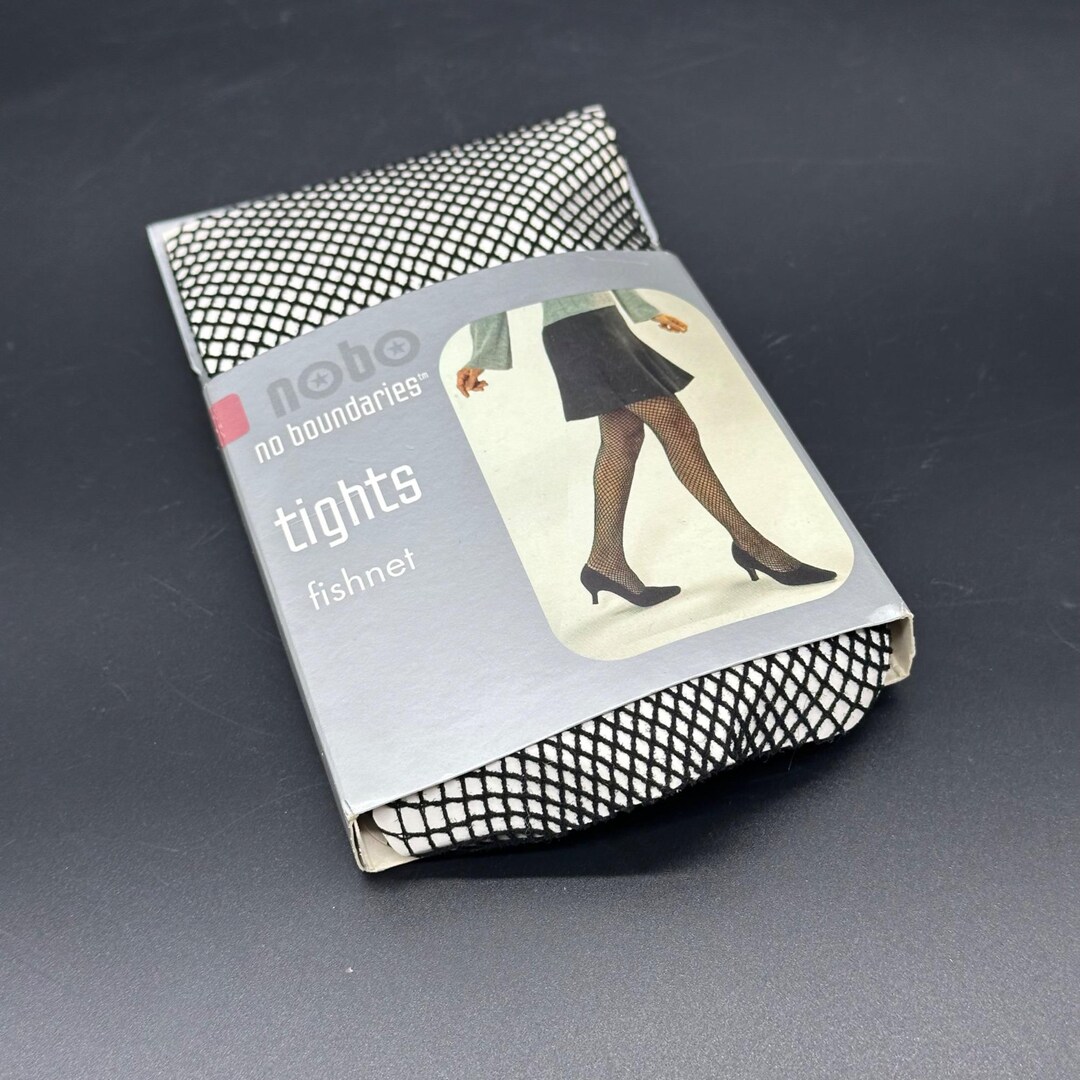 Vintage Fishnet Tights No Boundaries Small Medium Black 1990s Y2K Made ...