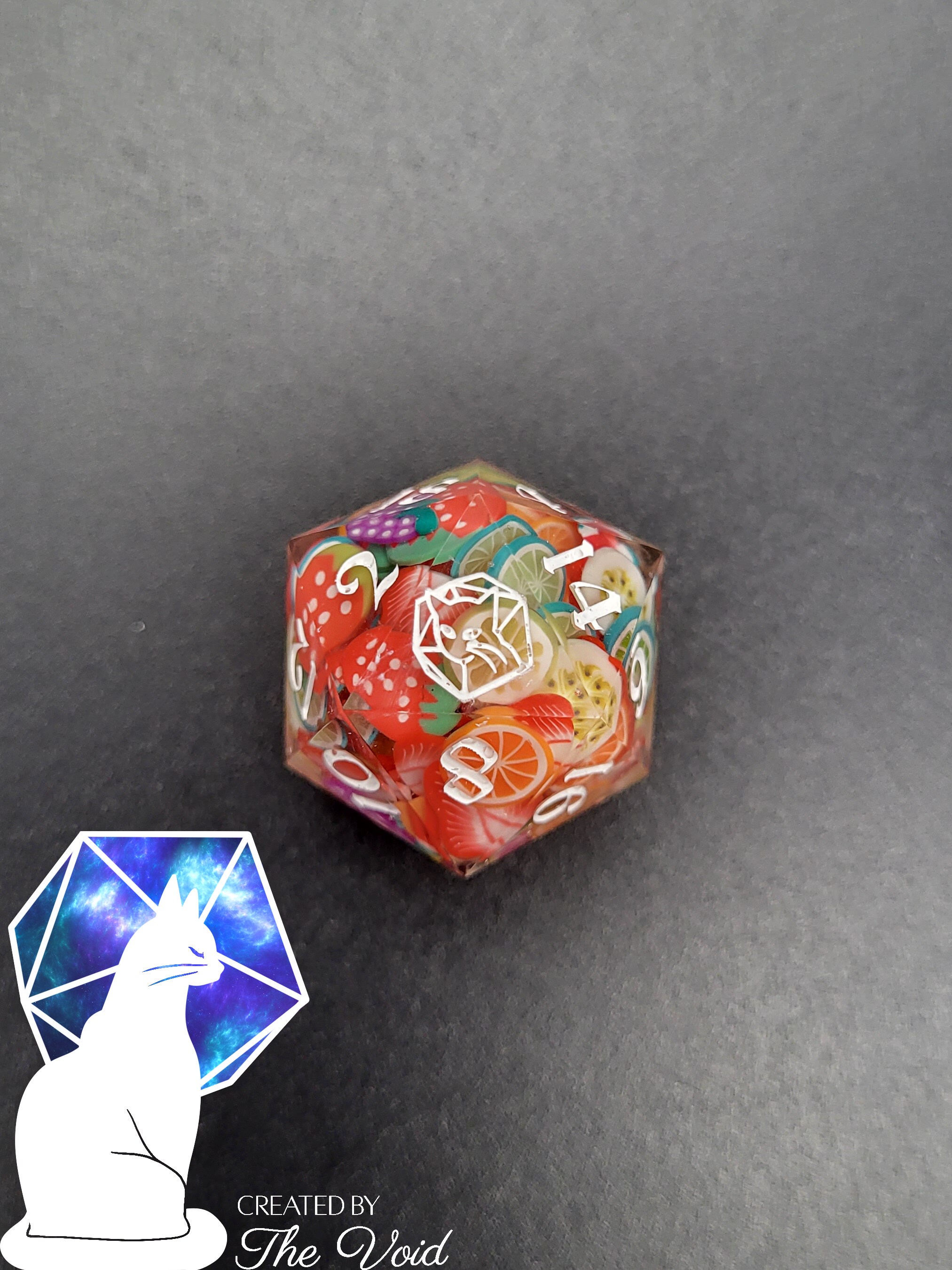 2 OR 4 Piece Polyhedral DND D20 Dice Set Fruit Salad Sweet Treats ...